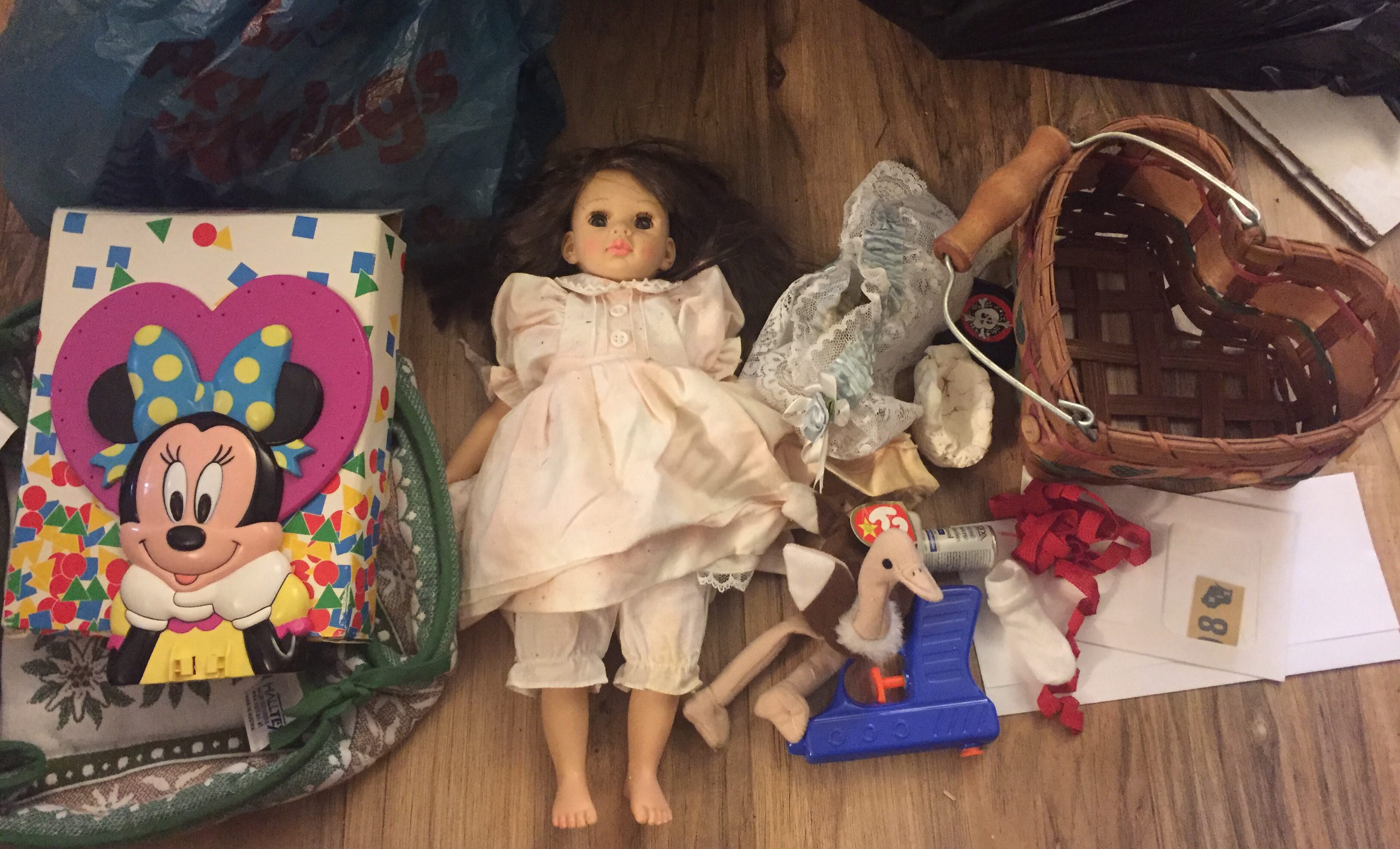 Day 55 Creepy Doll and Cute Minnie Mouse Earring Tree - The Hidden Hoarder